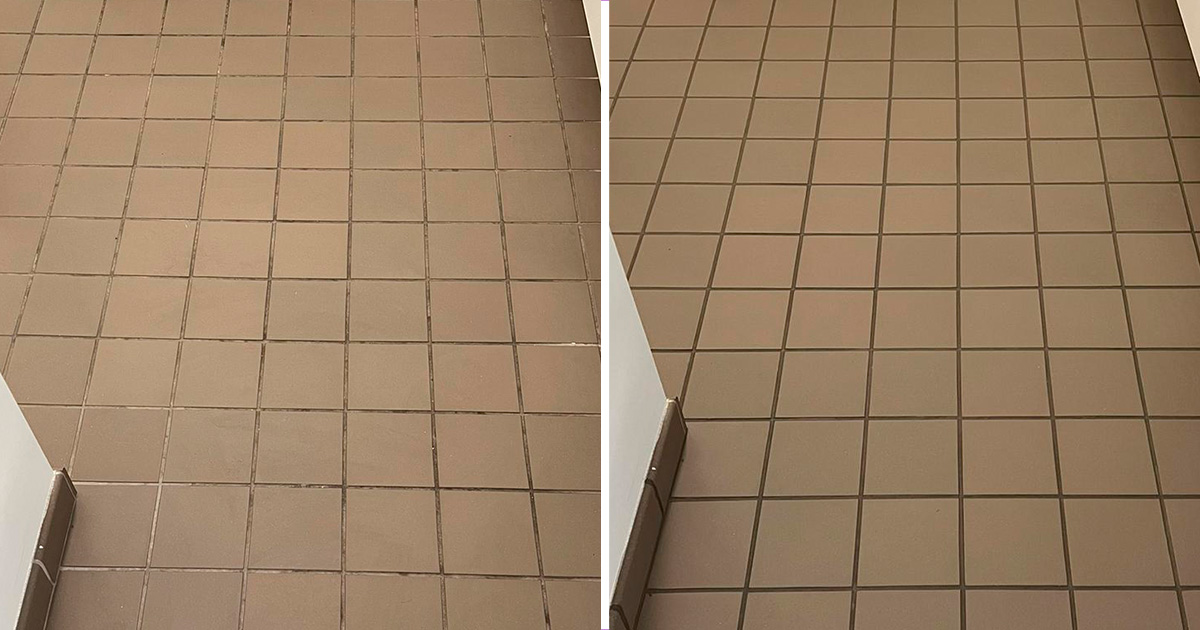 Our Grout Recoloring Experts Revived This Dull Floor in Avondale IL